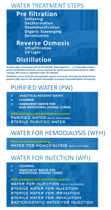 WFI & COMPENDIAL WATERS FOR PHARMACEUTICAL USE